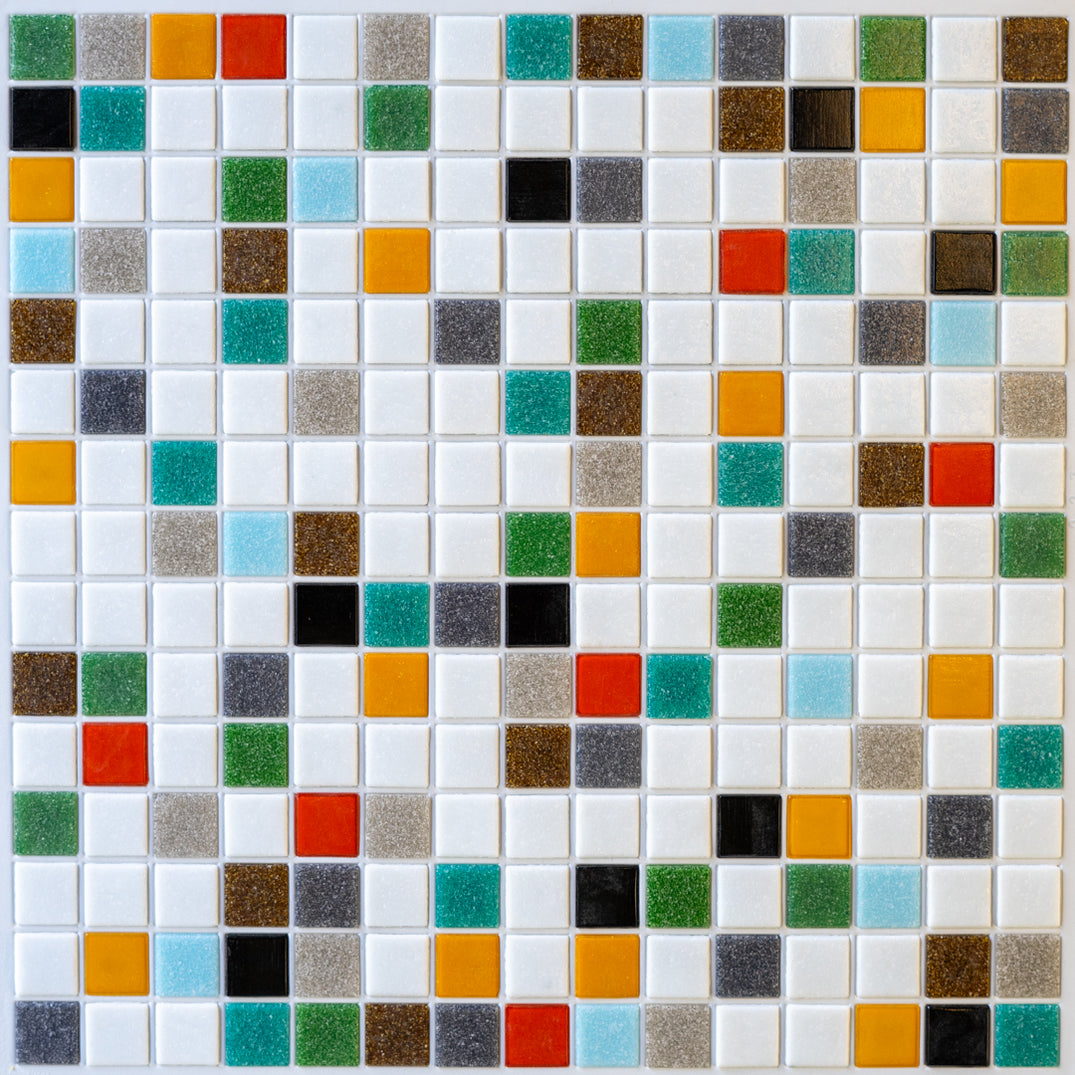 Sample of Brio Glass Mosaic Tile | Palm Springs Blend | Modwalls Tile