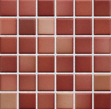 Sample of Mediterranean Mosaic Tile | Genoa Blend Matte | Brick Red ...
