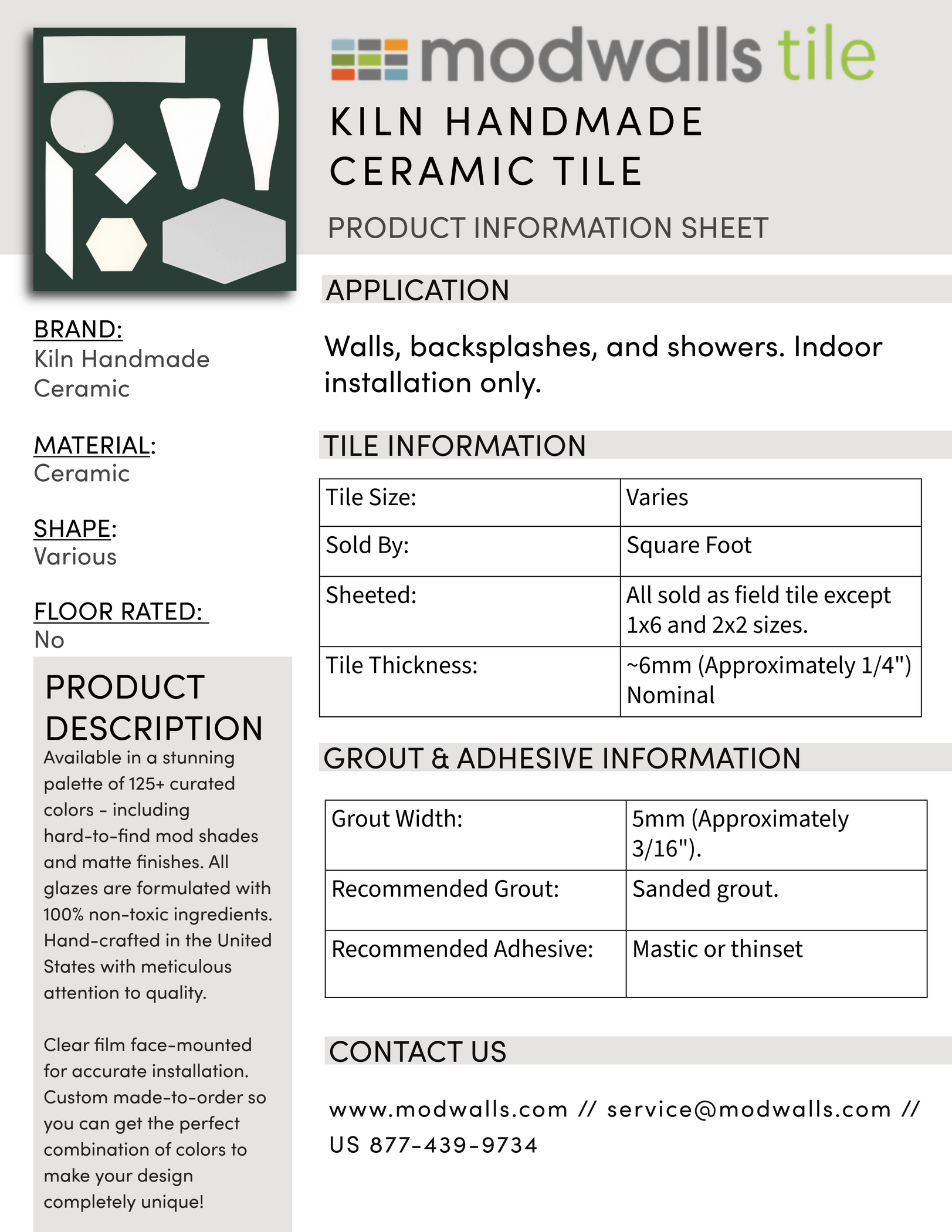 Kiln Ceramic Diamond Tile | Modwalls Designer Tile