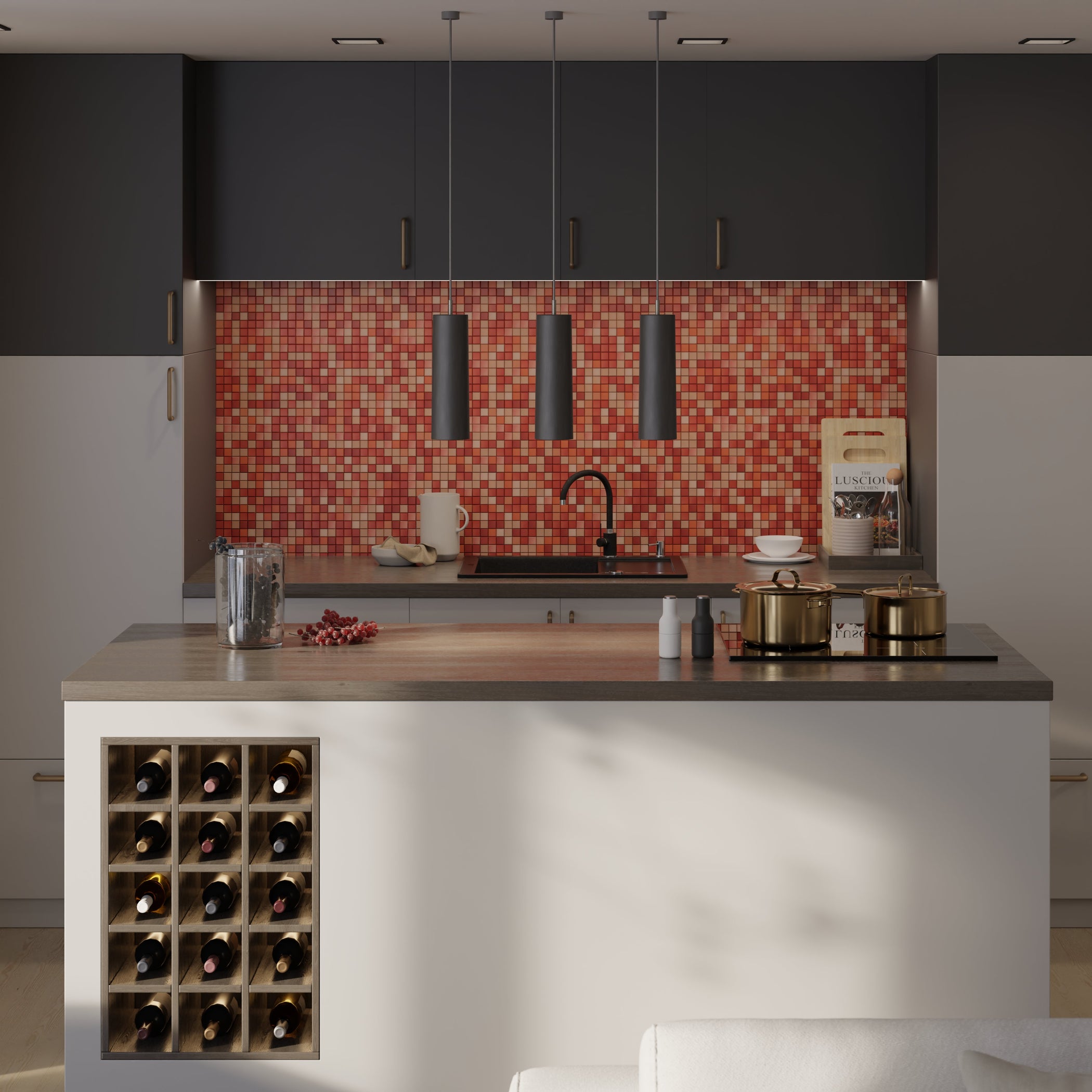 Mediterranean Mosaic Porcelain Tile | Genoa Gloss | Brick Red — Modwalls