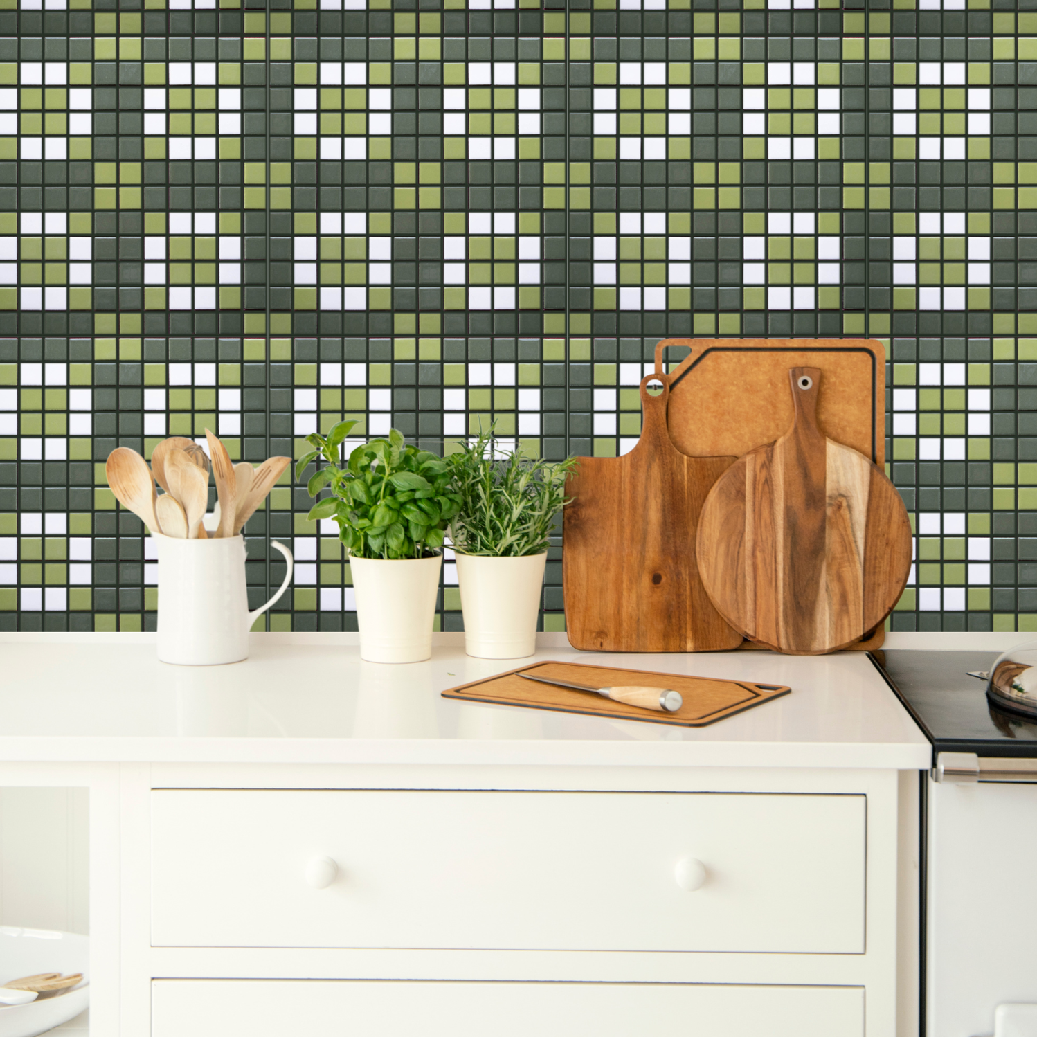 Vita Porcelain Mosaic Tile | Custom Pattern Quad — Modwalls