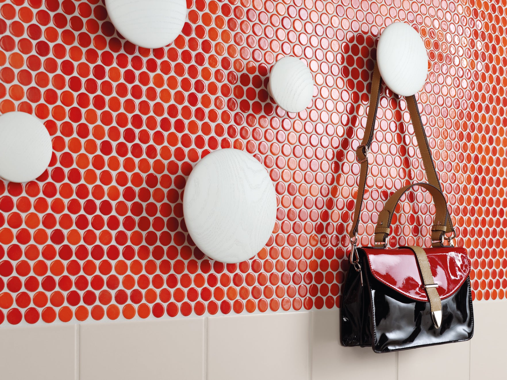 PopDotz Porcelain Tile | Cinnamon Gloss | Red | Modwalls Modern Tile ...